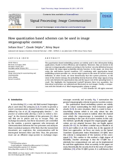 pdf how quantization based schemes can be used in image steganographic context claude delpha