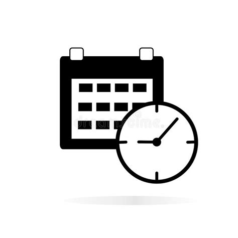 Icono Del Reloj Del Calendario En El Fondo Blanco Stock de ilustración