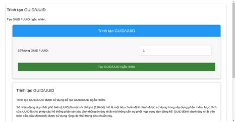 Guid Uuid Generator T O Guid Uuid Ng U Nhi N