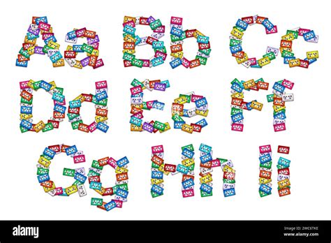 Set Of Disco Vector Upper Case English Alphabet Letters Abc Iso Stock