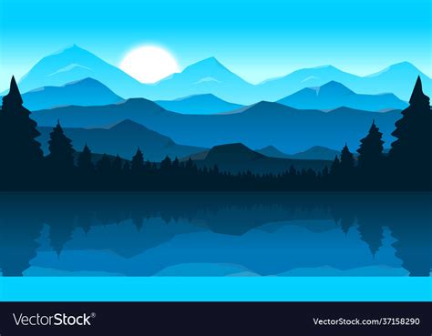 Mountain Beautiful Landscape Background Design Vector Image