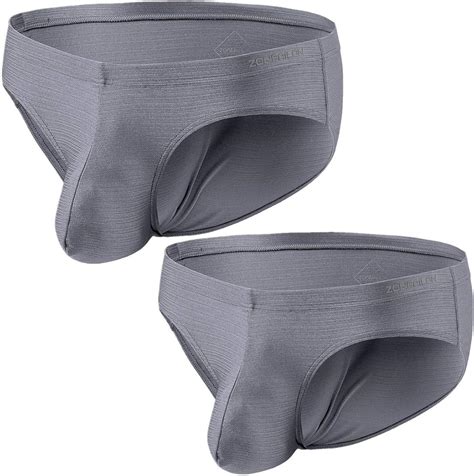 ZONBAILON Men S Bulge Enhancing Underwear Briefs Sexy Ice Silk Big Ball