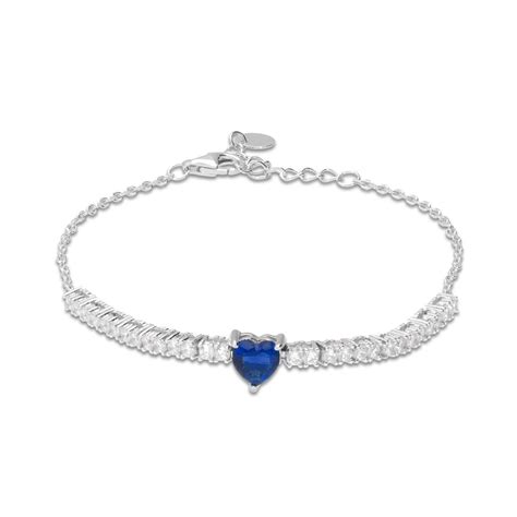 Bracciale In Argento Con Cuore Blu Oro Co Luxury Zone