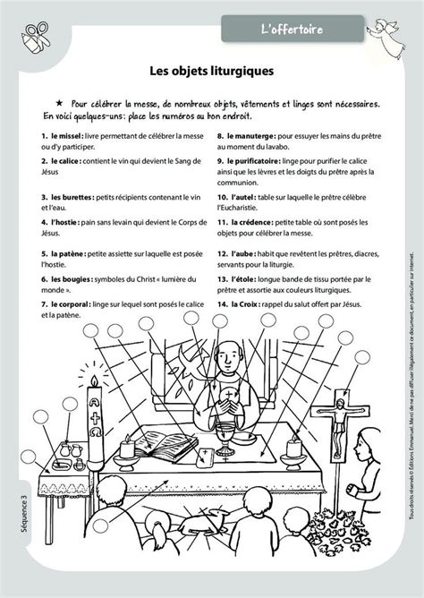 Séquence 3 Connaître les objets liturgiques Catéchisme Emmanuel