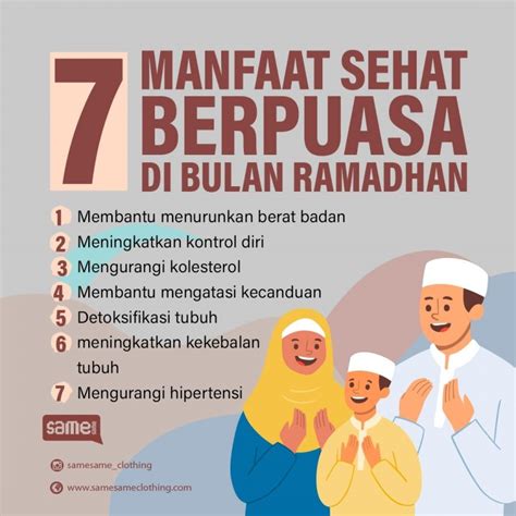 7 Manfaat Sehat Berpuasa Di Bulan Ramadhan Samesame Clothing