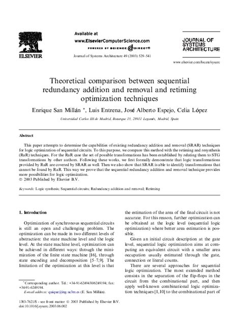 pdf theoretical comparison between sequential redundancy addition and removal and retiming