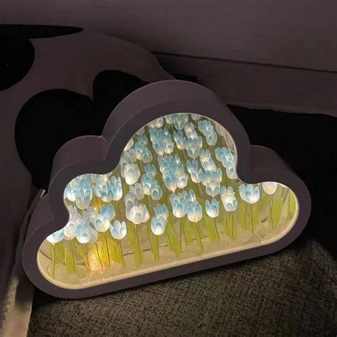 INS Espejo De Tulip N De Nube Hecho A Mano Luz Nocturna Peque A