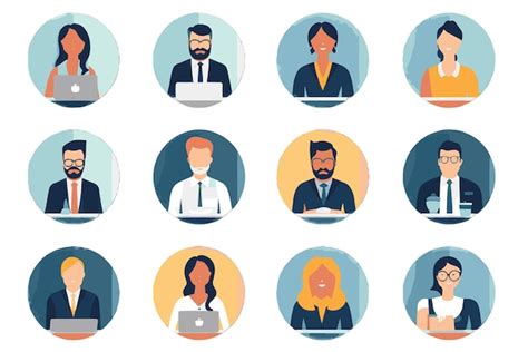 Premium Vector Set Of Business People Avatar Flat Design Icons Vector