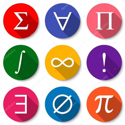 S Mbolos Matem Ticos Conjunto De Cones De Matem Tica Plana Coloridos