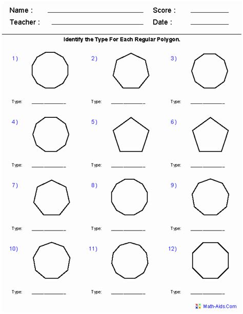 Angles In Polygons Worksheet With Answers