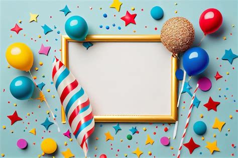 Premium AI Image Holiday Frame Or Background With Colorful Balloon