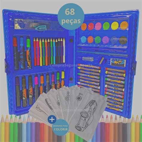 Maleta De Pintura Infantil Estojo 68 Peças Para Colorir no Shoptime
