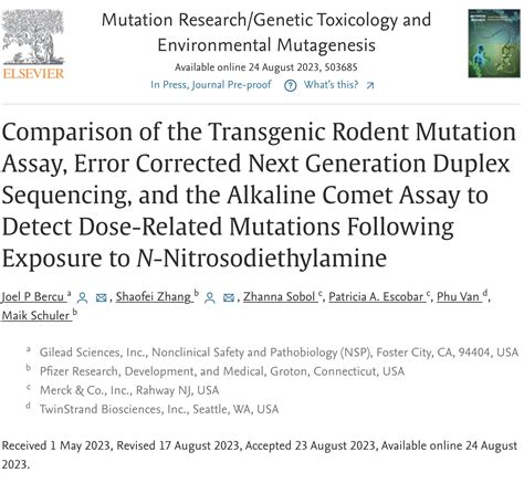 comparison of the transgenic rodent mutation assay error corrected next generation duplex