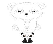 Coloriage Panda Kawaii JeColorie
