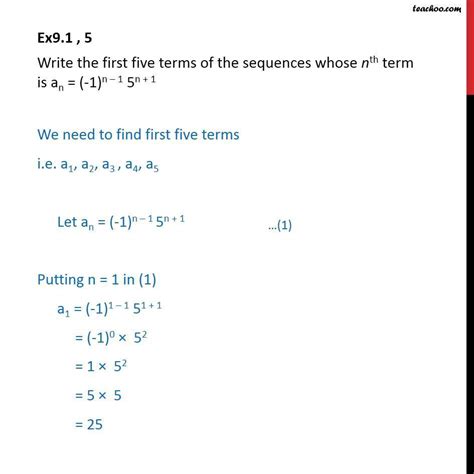 ex 8 1 5 write first five terms an 1 n 1 5n 1 ex 8 1