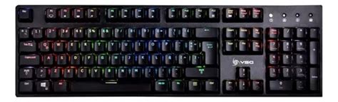 Teclado gamer VSG Alnilam QWERTY español latinoamérica color negro con