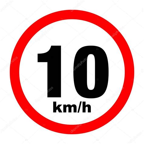 Límite máximo de velocidad 10 km h Icono de signo de carretera