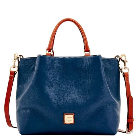 Dooney Bourke Pebble Grain Large Barlow Navy Leather Bag Leather