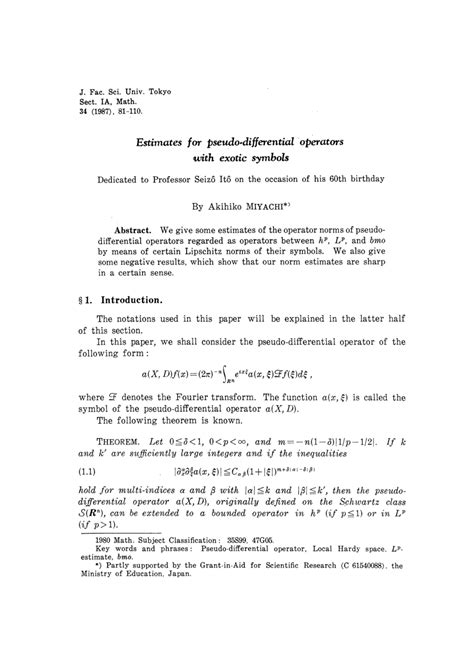 [pdf] estimates for pseudo differential operators with exotic symbols