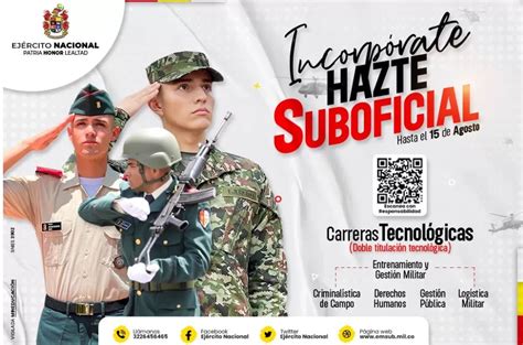 Proyecta tu vida en el Ejército Nacional incorpórate a la EMSUB