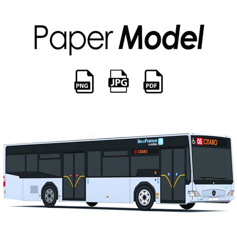Paper Model Mercedes Benz Citaro City Bus DIY Printable Paper Model