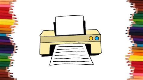 Como Dibujar Una Impresora Dibujos Faciles Youtube