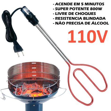 Acendedor Elétrico Churrasqueira Lareira Carvão 110v 220v Resiswal