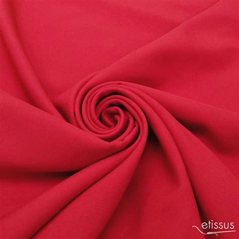 Tissu Burlington Infroissable Oeko Tex Rouge au Mètre pour la