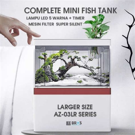 Jual Aquarium Mini Lengkap Dengan Filter Lampu LED Aquarium Fullset