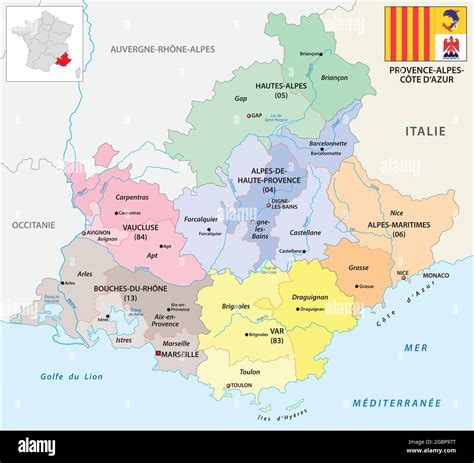 Carte région provence alpes côte d azur Banque de photographies et d