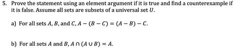 solved 5 prove the statement using an element argument if