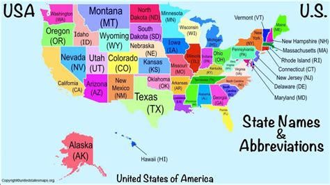 Map Of America Abbreviations