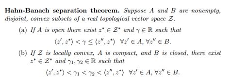 real analysis finding a compact set to apply the hahn banach separation theorem in a locally