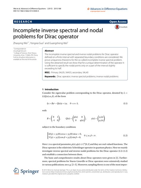 pdf incomplete inverse spectral and nodal problems for dirac operator