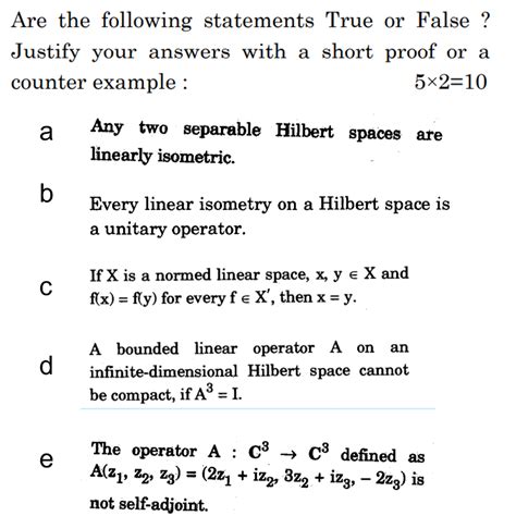 Solved Are The Following Statements True Or False Justify Chegg
