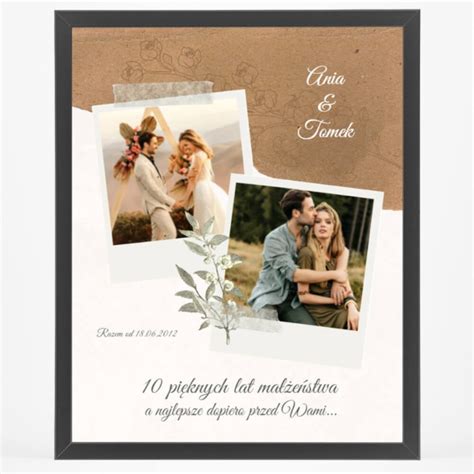 Plakat na rocznicę ślubu Plakat personalizowany ze zdjęć 40x50 cm