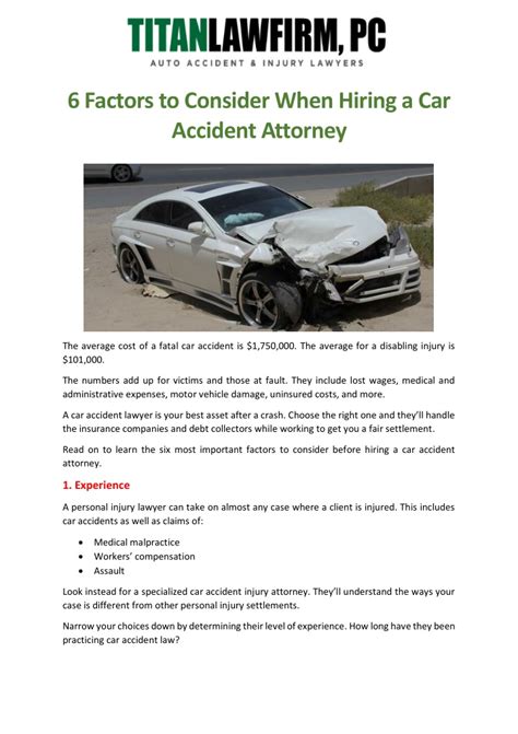 PPT 6 Factors To Consider When Hiring A Car Accident Attorney