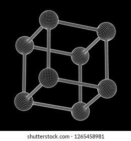 Wireframe Mesh Molecule Grid Connection Structure Stock Vector Royalty