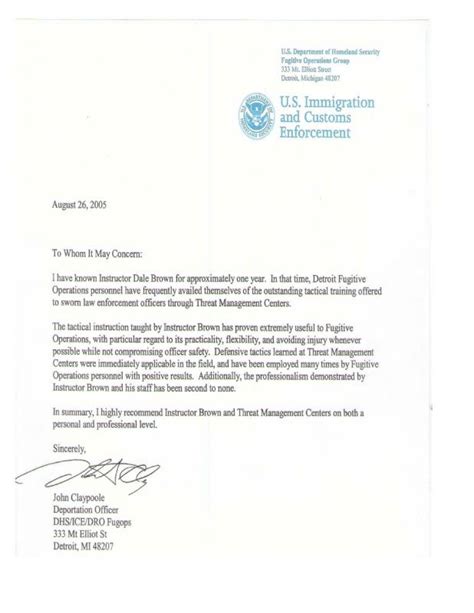Writing A Letter Of Recommendation For Immigration Free Sample