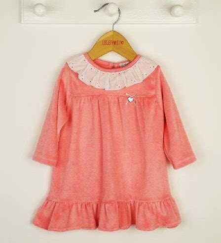 Vestido Plush Beba Mangas Largas Rosa Con Puntilla Cuello Lelefantino