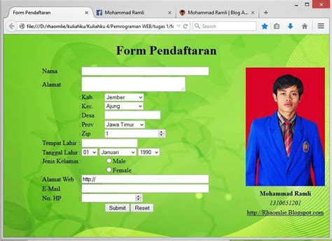 cara membuat form html dan css script sublime kita