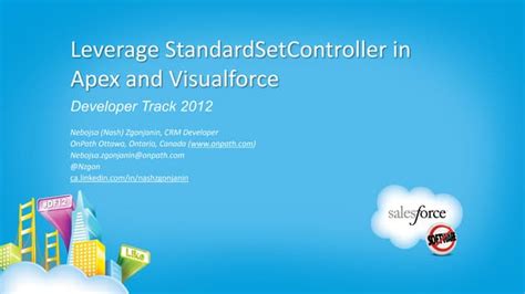 leverage standardsetcontroller in apex and visualforce ppt