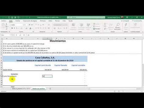 Estado De Cambios En El Capital Contable Youtube