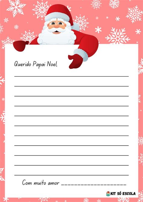 Cartas para o Papai Noel para imprimir SÓ ESCOLA Carta para papai