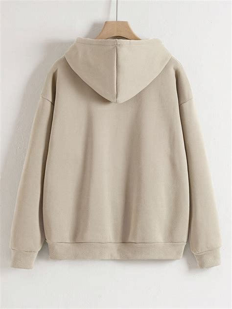 SHEIN EZwear Felpa Termica Con Cappuccio Con Stampa Farfalla Spalle