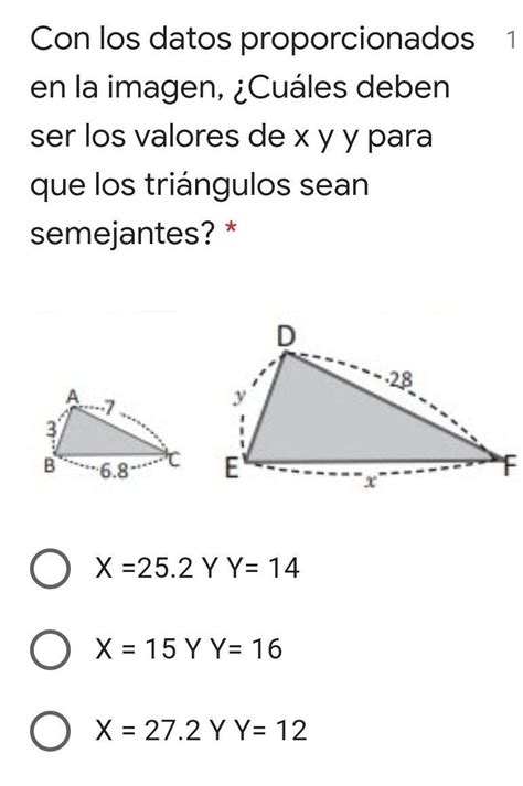 Cu Les Deben Ser Los Valores De X Y Y Para Que Los Tri Ngulos Sean