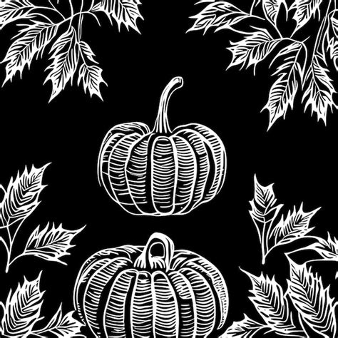 Premium Vector Thanksgiving Seamless Pattern Pumpkins And Leaves