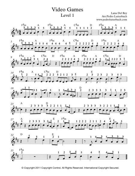 Video Games By Lana Del Rey Easy Piano Digital Sheet Music Sheet
