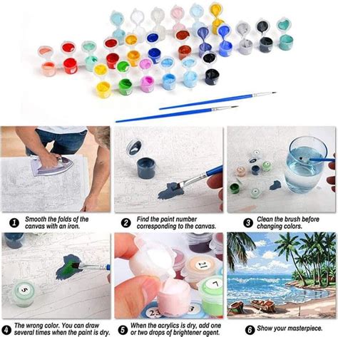 Paquete de 4 pinturas por números para adultos y niños principiantes