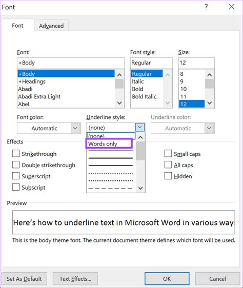 How To Underline In Microsoft Word